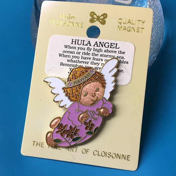 Vintage | Accents | Rarecloisonn Hawaii Hula Angel Magnet | Poshmark